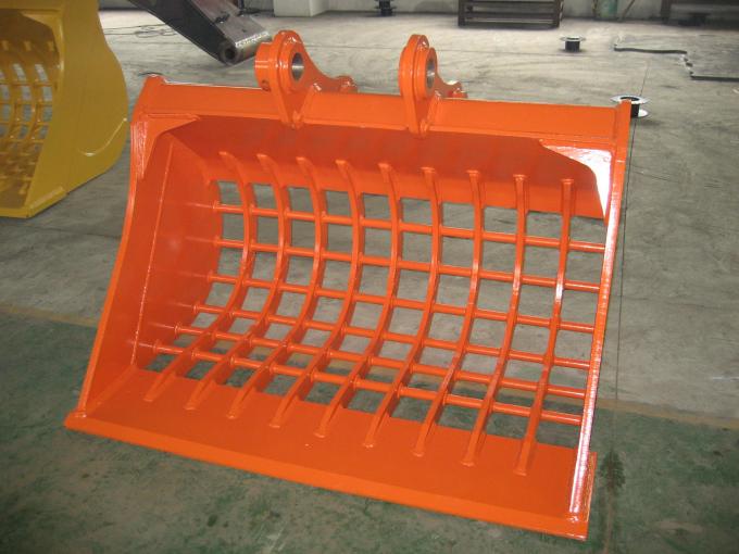 V Ditch Excavator Rock Bucket , Excavator Rake Bucket Trapezoidal High ...